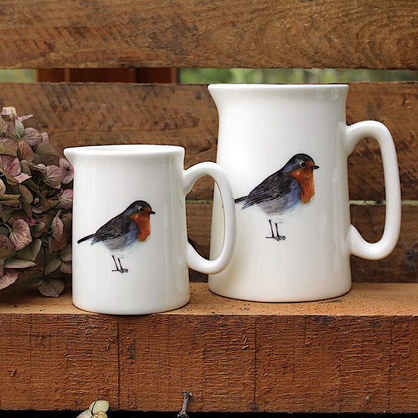 Robin - 1/2 & 1/4 Pint Bone China Jugs | Greeting Cards and Stationery