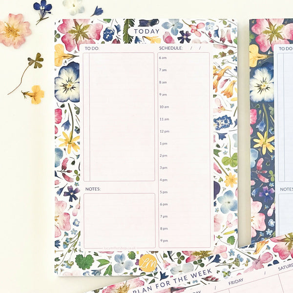 Pressed Flower Daily Planner Pad - 3 Colours | Greeting Cards and ...