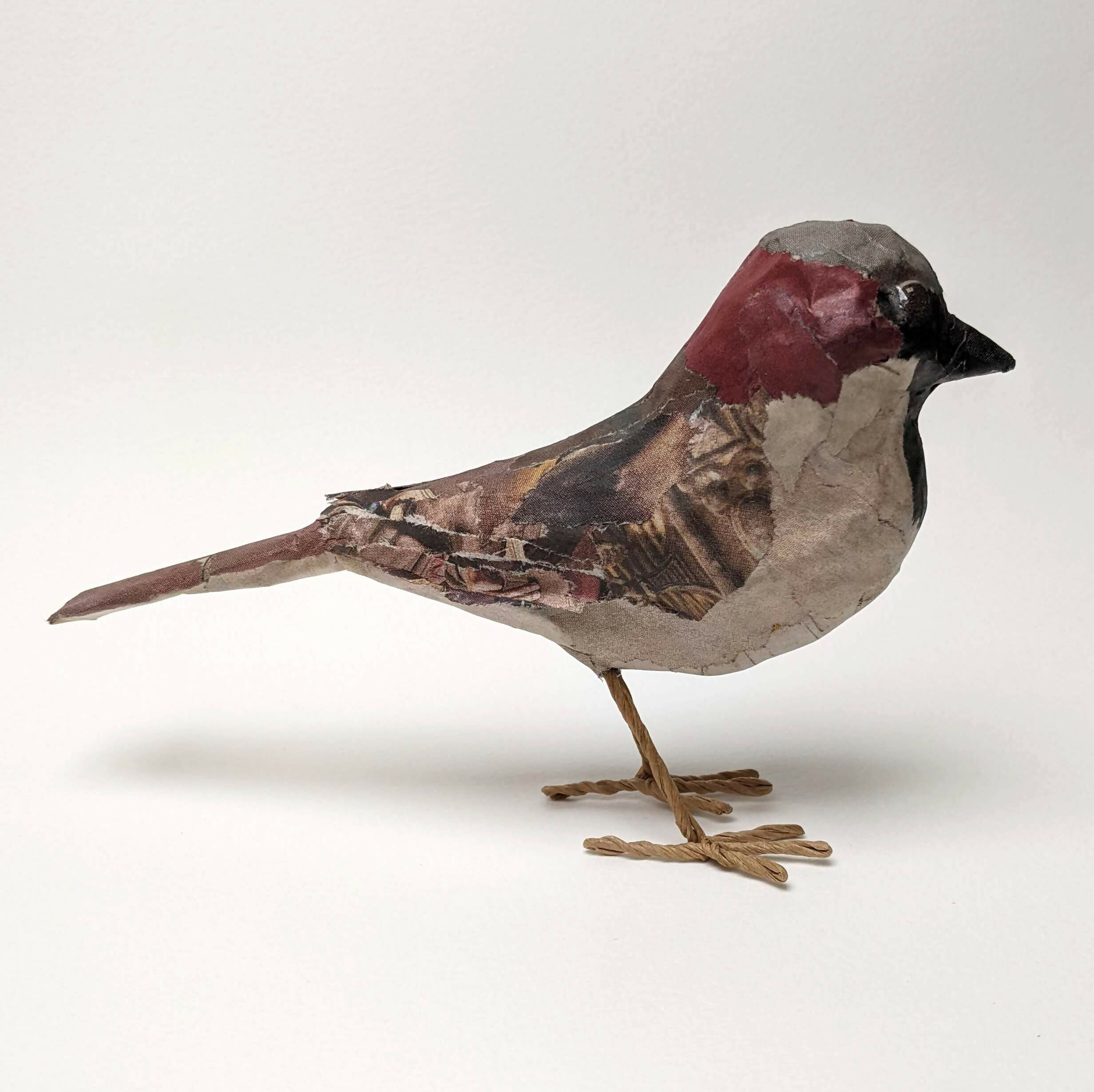 House Sparrow - Papier-Mâche Sculpture | Greeting Cards and Stationery