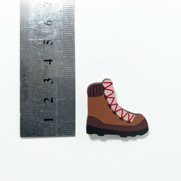 Hiking Boot Pin Badge | Greeting Cards and Stationery
